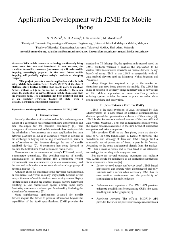Pdf Application Development With J2me For Mobile Phone Lizawati Salahuddin