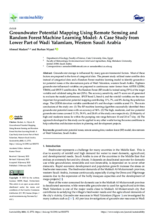 (PDF) Groundwater Potential Mapping Using Remote Sensing and Random ... (PDF) Groundwater Potential Mapping Using Remote Sensing and Random ...