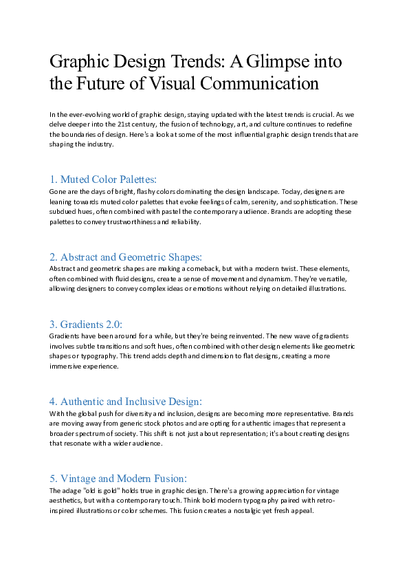 (DOC) Graphic Design Trends: A Glimpse into the Future of Visual ...