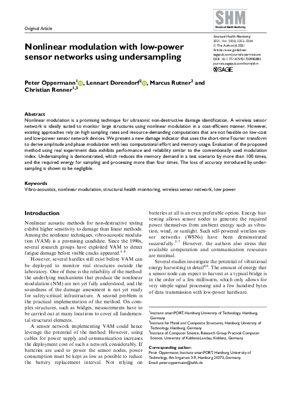 (PDF) Efficient Nonlinear Modulation in Sensor Networks