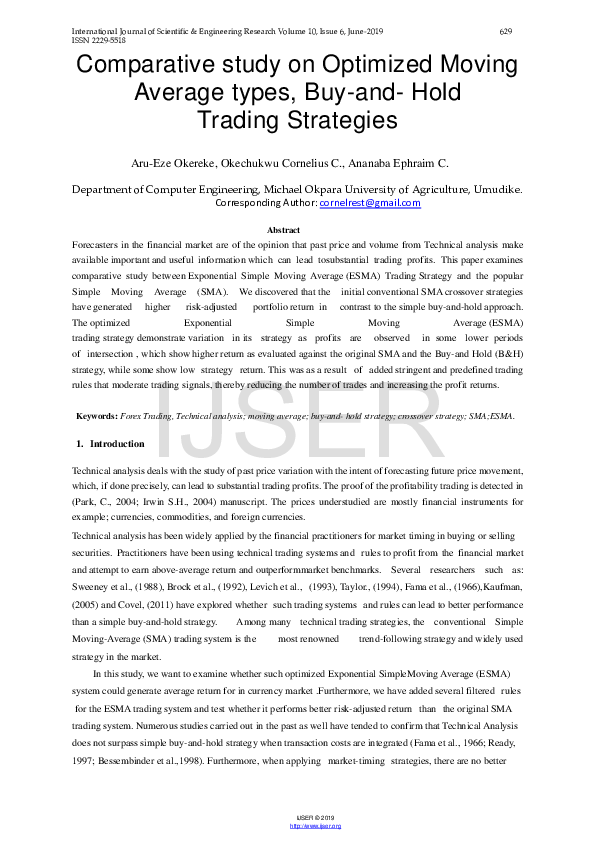 (PDF) Comparative study on Optimized Moving Average types, Buy-and-Hold ...
