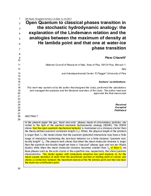 (PDF) Open Quantum to classical phases transition in the stochastic ...