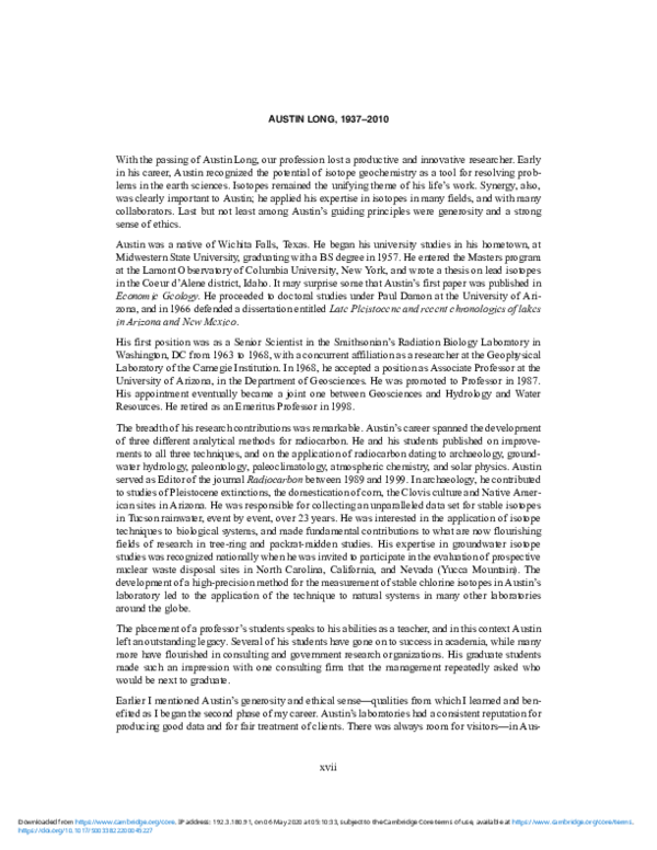 (PDF) Austin Long, 1937–2010