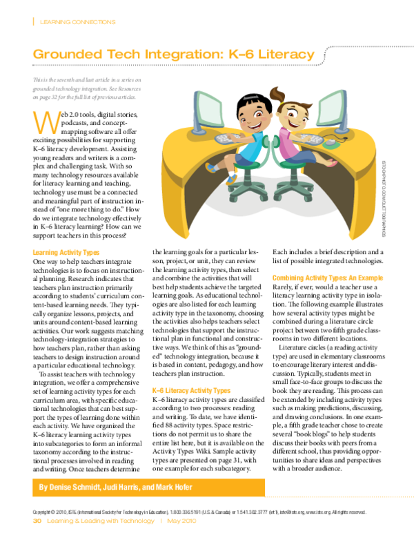 (PDF) Grounded Tech Integration: K–6 Literacy
