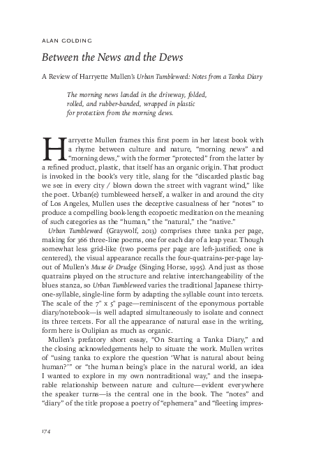 (PDF) Between the News and the Dews: A Review of Harryette Mullen’s ...