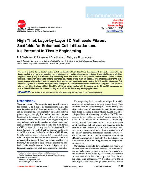 (PDF) High Thick Layer-by-Layer 3D Multiscale Fibrous Scaffolds for ...