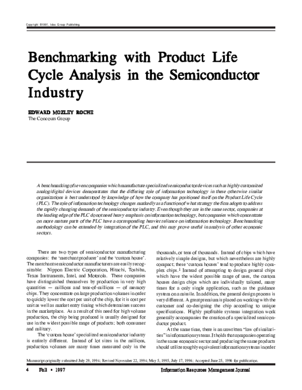 (PDF) Benchmarking with Product Life Cycle Analysis in the ...