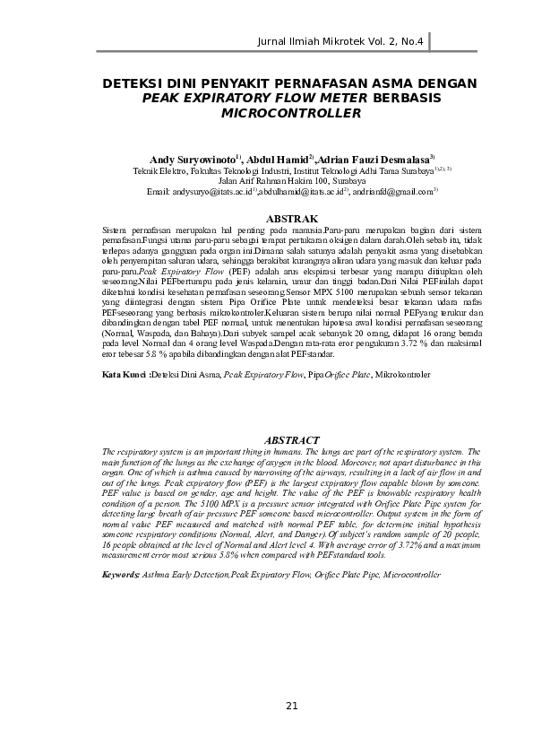 (PDF) Deteksi Dini Penyakit Pernafasan Asma Dengan Peak Expiratory Flow ...