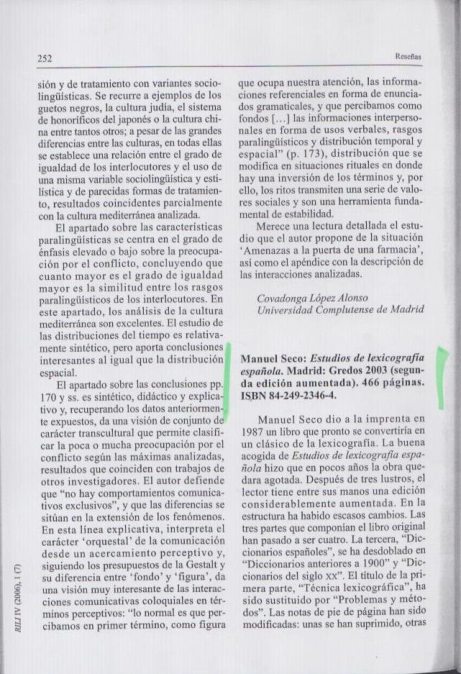 (PDF) Manuel Seco: Estudios de lexicografía española