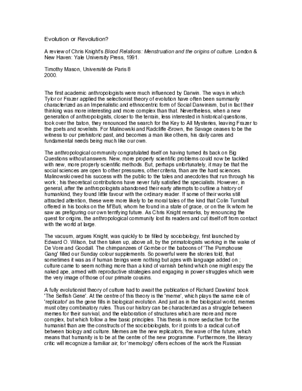 (PDF) Evolution or Revolution?