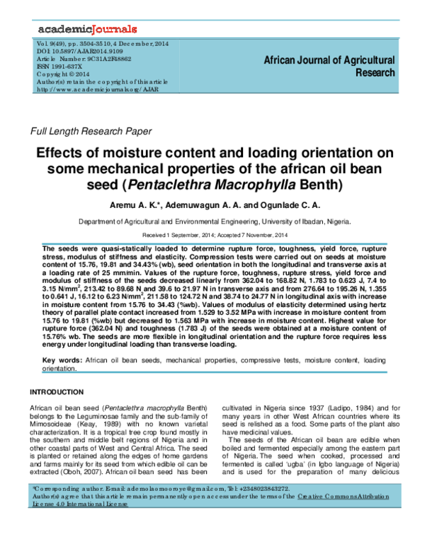 (PDF) Effects of moisture content and loading orientation on some mechanical behavior of ...