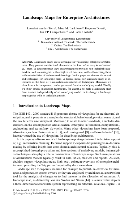 (PDF) Landscape Maps for Enterprise Architectures