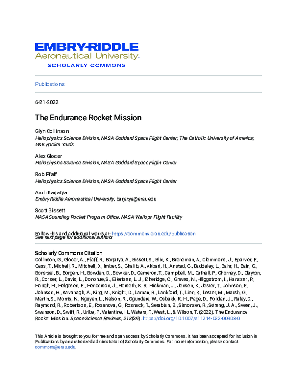 (PDF) The Endurance Rocket Mission