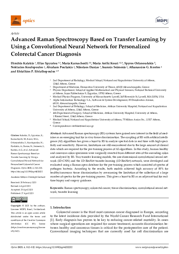 (PDF) Advanced Raman Spectroscopy Based on Transfer Learning by Using a ...