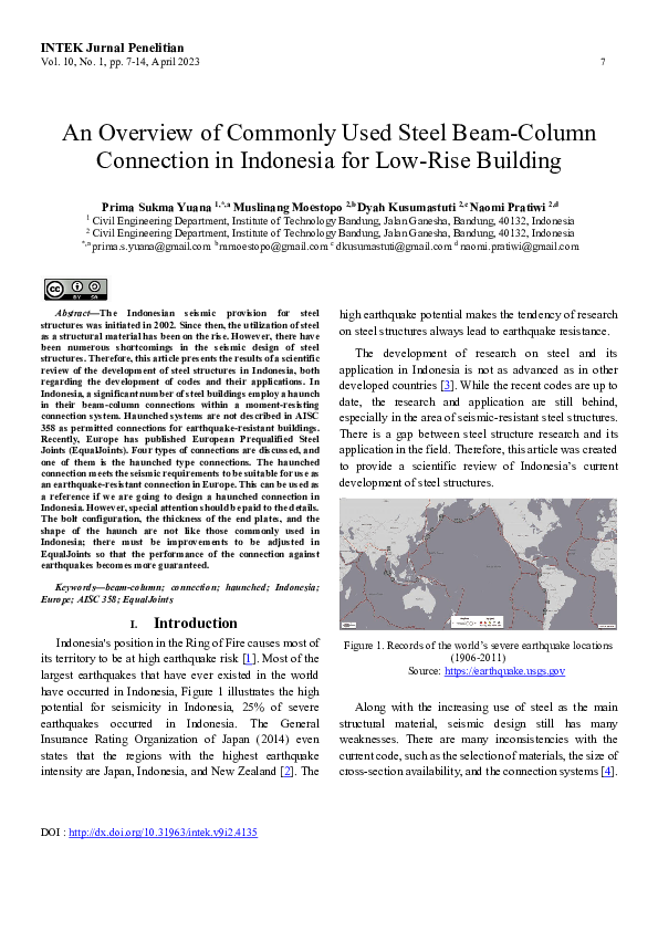 (PDF) An Overview of Commonly Used Steel Beam-Column Connection in ...