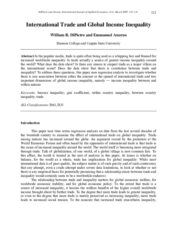 (PDF) International Trade and Global Income Inequality