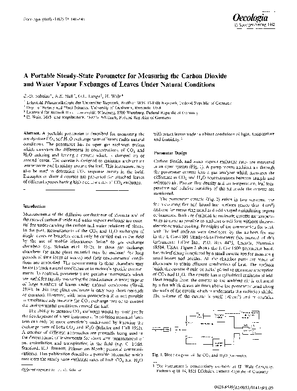 (PDF) A portable steady-state porometer for measuring the carbon ...