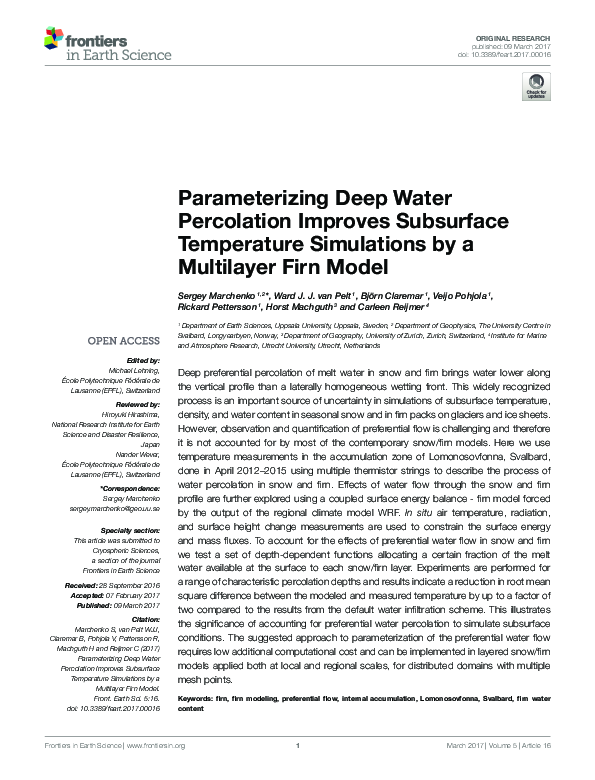 (PDF) Parameterizing Deep Water Percolation Improves Subsurface ...