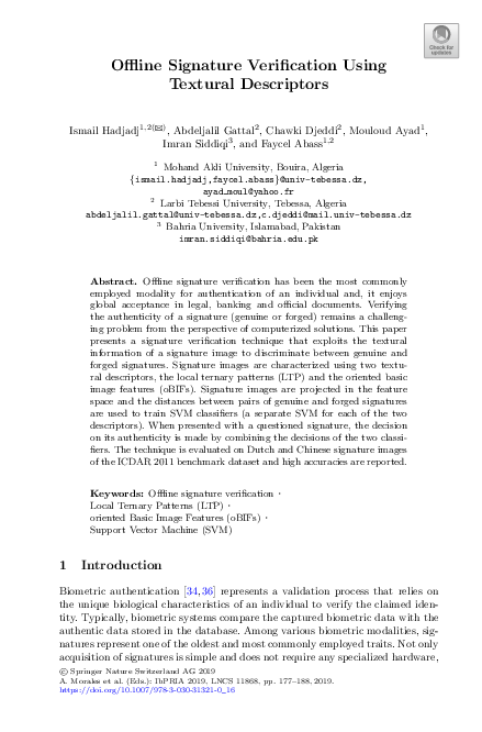 (PDF) Offline Signature Verification Using Textural Descriptors (PDF) Offline Signature Verification Using Textural Descriptors
