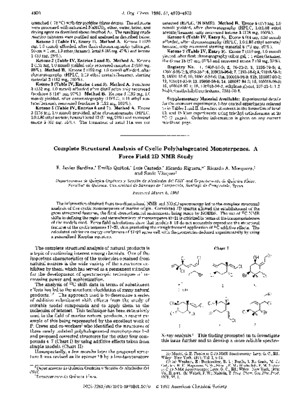 (PDF) Complete structural analysis of cyclic polyhalogenated monoterpenes. A force field 2 ...