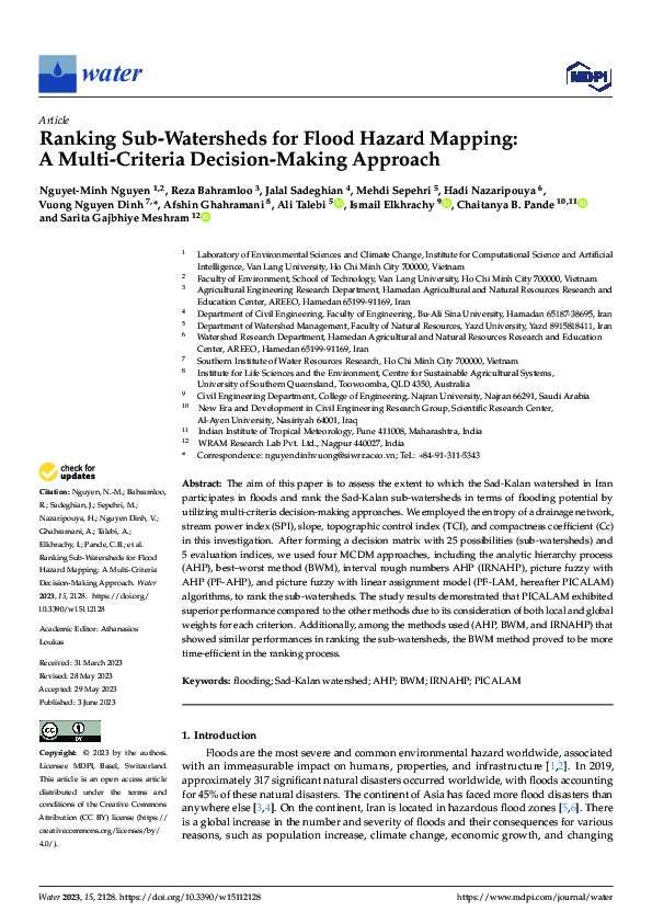 (PDF) Ranking Sub-Watersheds for Flood Hazard Mapping: A Multi-Criteria Decision-Making Approach ...