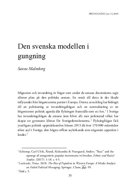 (PDF) Den svenska modellen i gungning