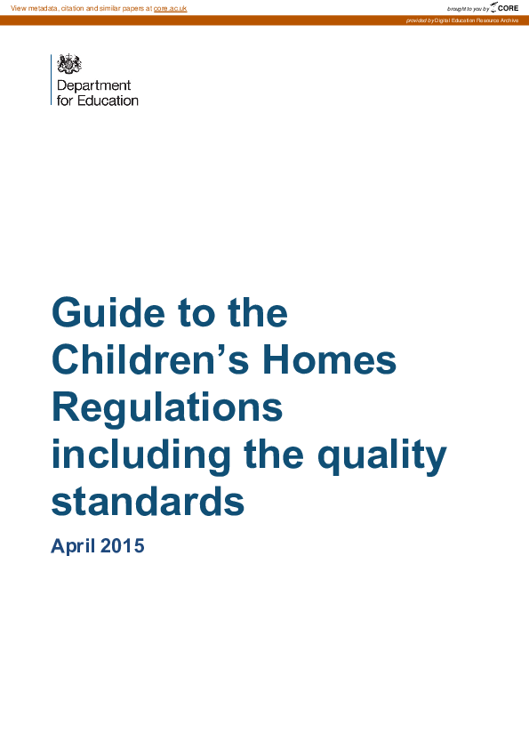 (PDF) Guide to the Children's Homes Regulations including the quality ...