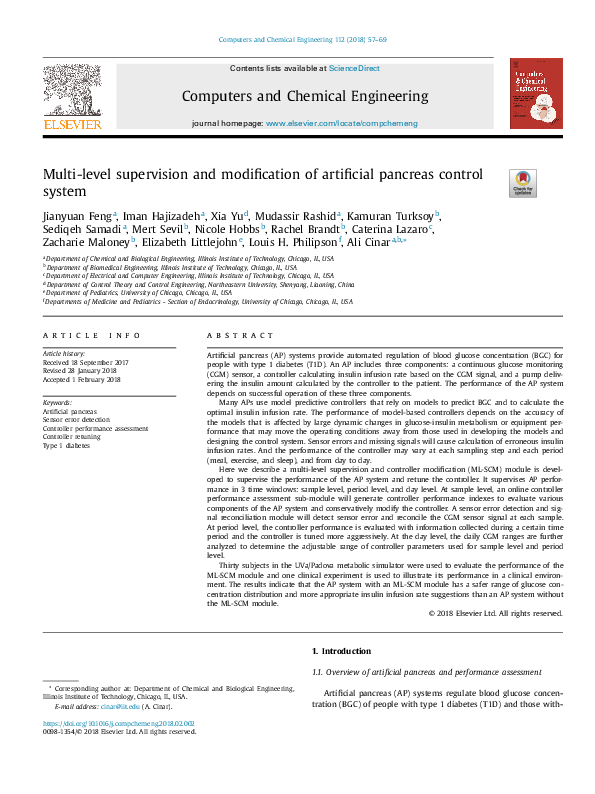 (PDF) Multi-level Supervision and Modification of Artificial Pancreas Control System