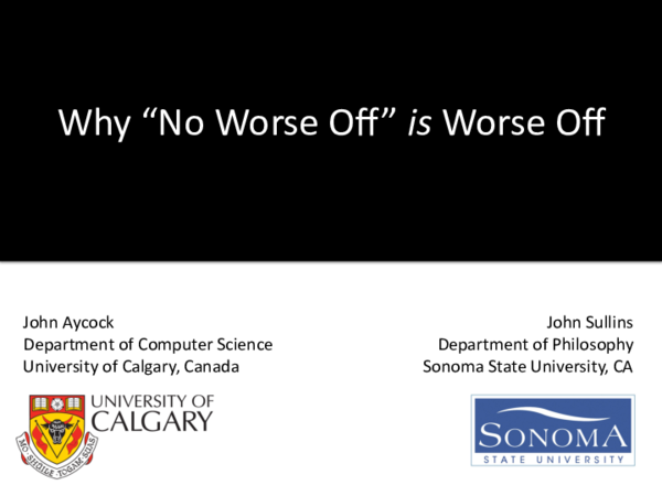 (PDF) Why "no worse off" is worse off