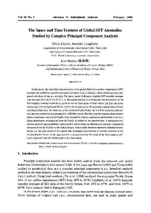 (PDF) The Space and Time Features of Global SST Anomalies Studied by ...
