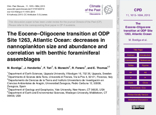 (PDF) The Eocene–Oligocene transition at ODP Site 1263, Atlantic Ocean ...