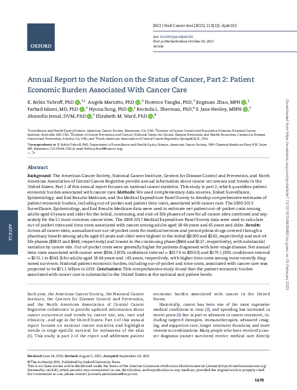 (PDF) Annual Report to the Nation on the Status of Cancer, Part 2 ...