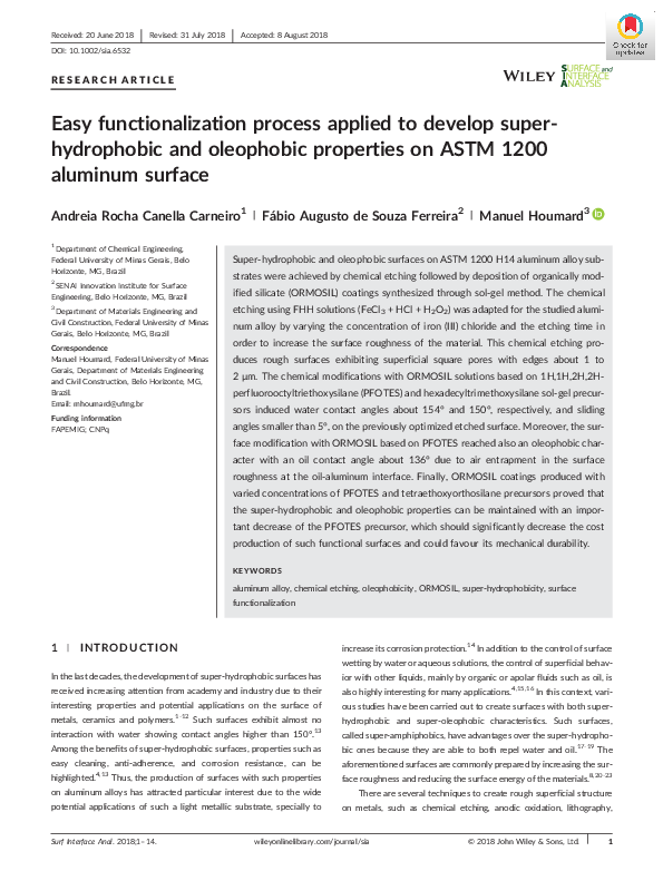 (PDF) Easy functionalization process applied to develop super ...