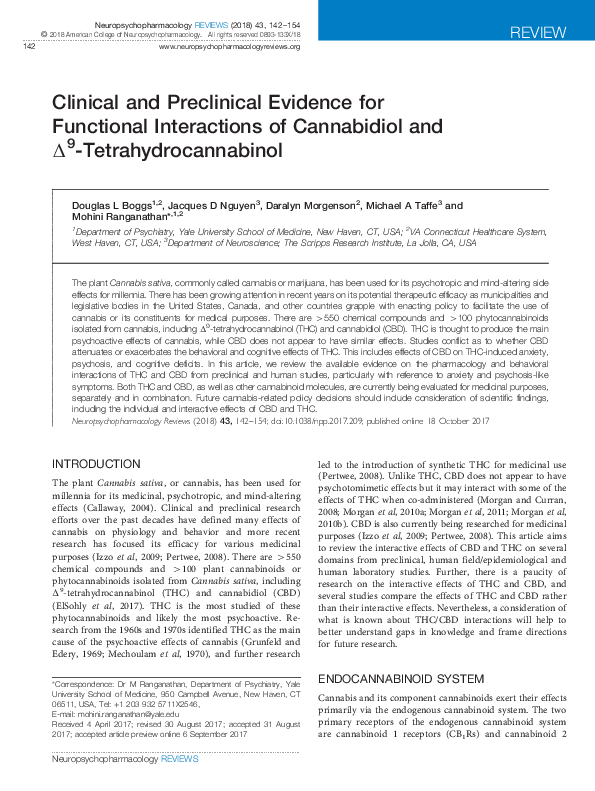 (PDF) Tetrahydrocannabinol and cannabidiol medicines for chronic pain ...