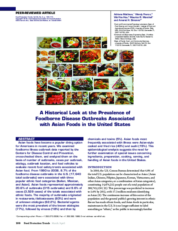 (PDF) A Historical Look at the Prevalence of Foodborne Disease ...