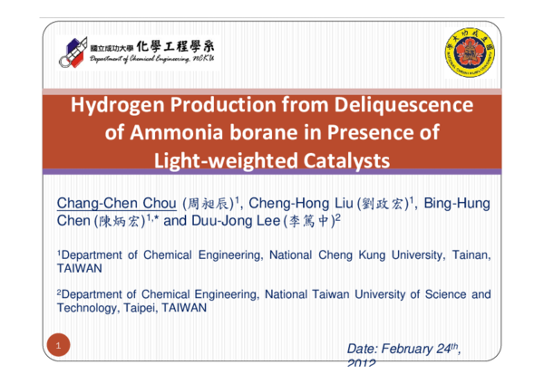 (PDF) Hydrogen Production from Deliquescence of Ammonia Borane in Presence of Light-weighted ...