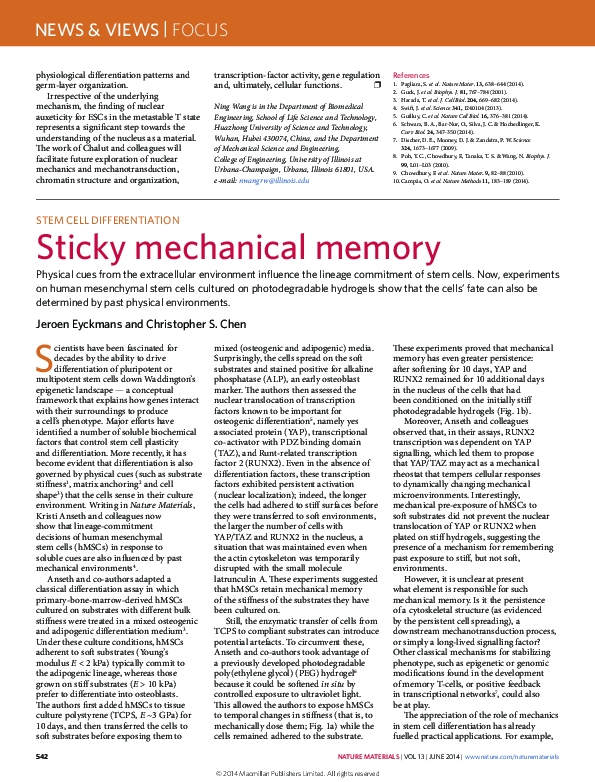 (PDF) Sticky mechanical memory