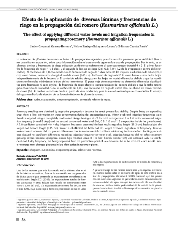 (PDF) The effect of applying different water levels and irrigation ...