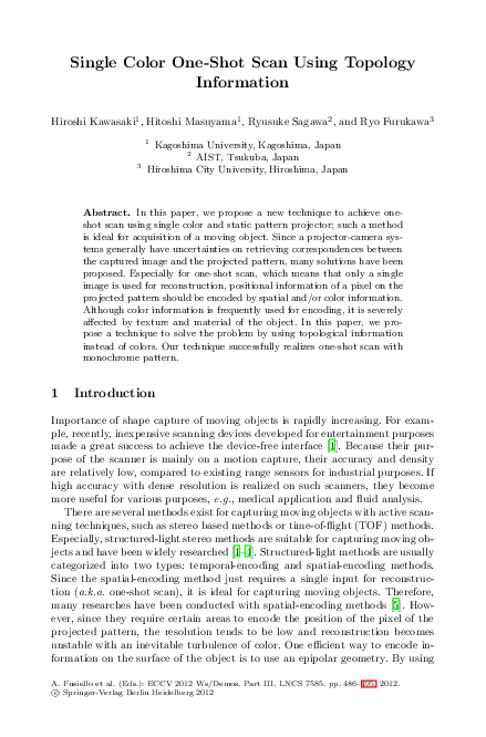 (PDF) Single Color One-Shot Scan Using Topology Information | Ryo ...