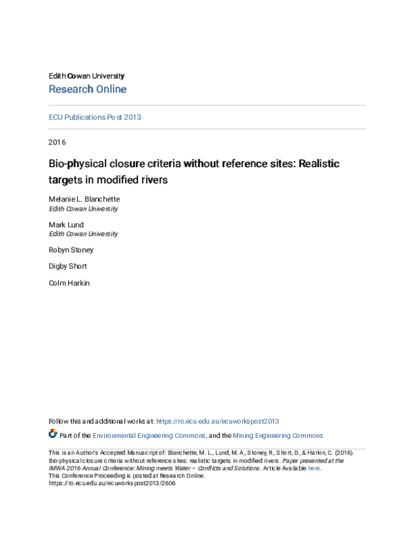 (PDF) Bio-physical closure criteria without reference sites: realistic ...