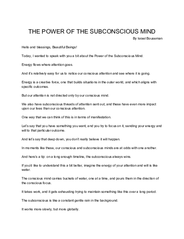 (DOC) THE POWER OF THE SUBCONSCIOUS MIND