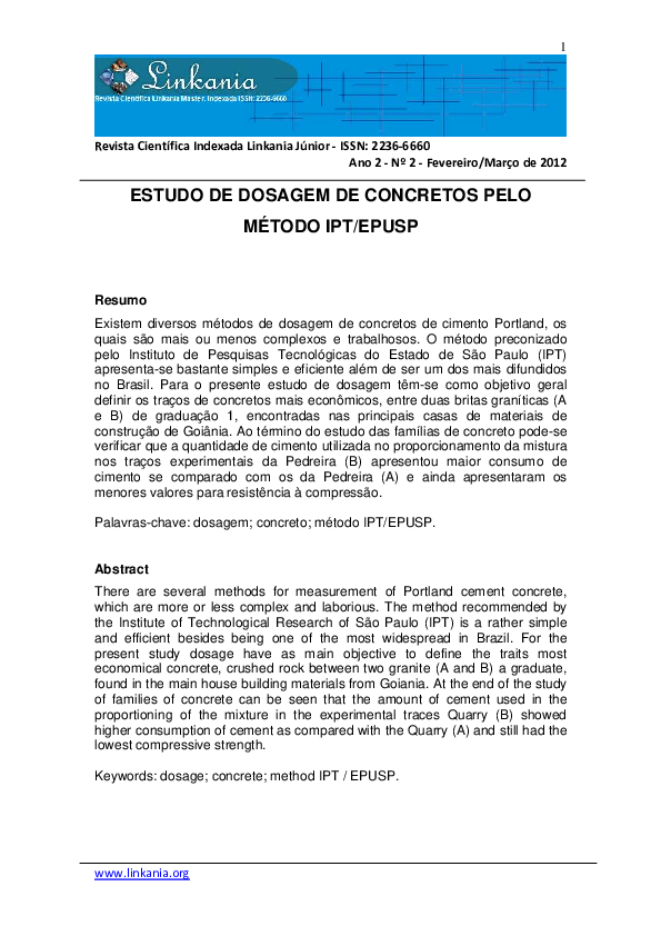 (PDF) Estudo De Dosagem De Concretos Pelo Método Ipt/Epusp