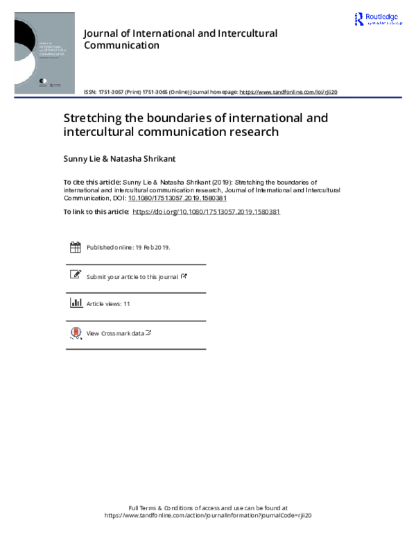 (PDF) Stretching the boundaries of international and intercultural ...