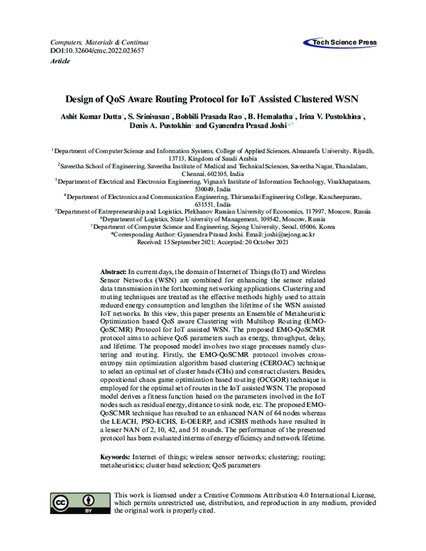 (PDF) Design of QoS Aware Routing Protocol for IoT Assisted Clustered WSN