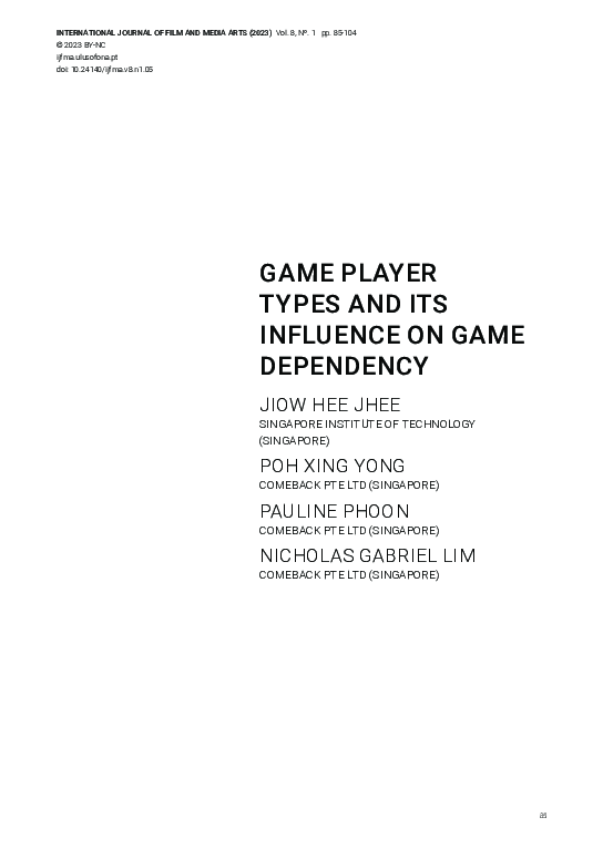 (PDF) Game Player Types and its Influence on Game Dependency | Pauline ...
