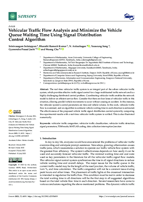 Pdf Vehicular Traffic Flow Analysis And Minimize The Vehicle Queue Waiting Time Using Signal