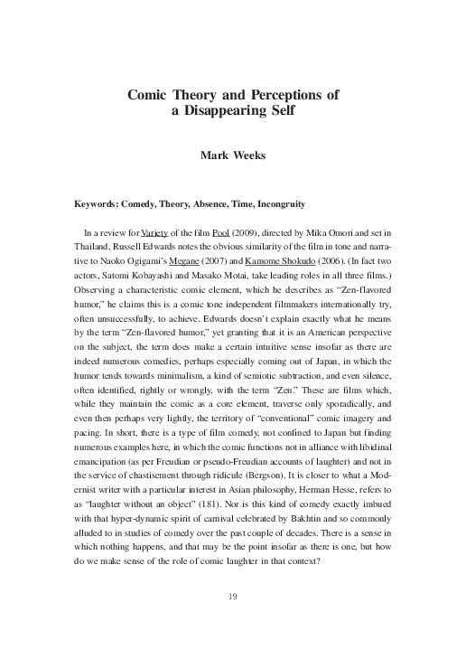 (PDF) Comic Theory and Perceptions of a Disappearing Self