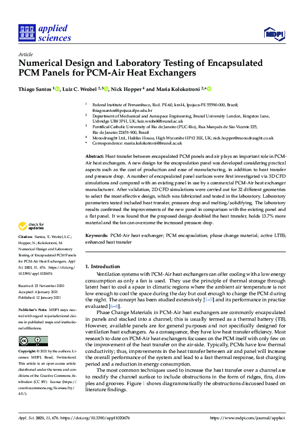(PDF) Numerical Design and Laboratory Testing of Encapsulated PCM ...