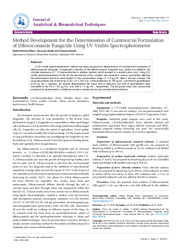 (PDF) Method Development for the Determination of Commercial ...