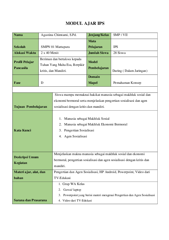 (PDF) MODUL AJAR IPS